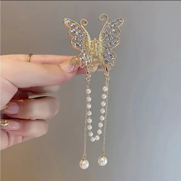 Accessories | Fancy Golden Filigree Butterfly Hair Clip | Poshmark